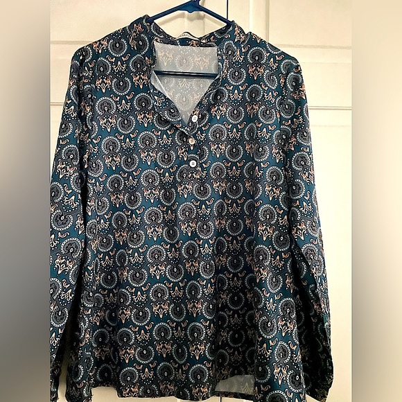 Tops | Miss Look Vintage Paisley Print Blouse Large | Poshmark